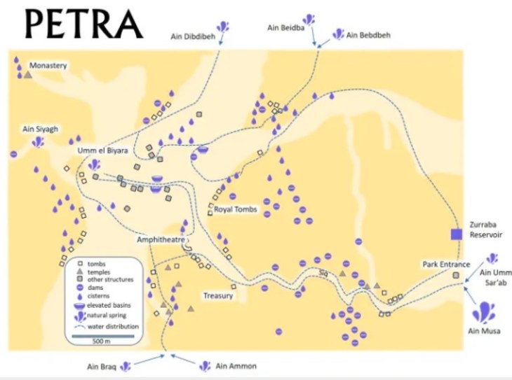 map petra water system – the heart thrills